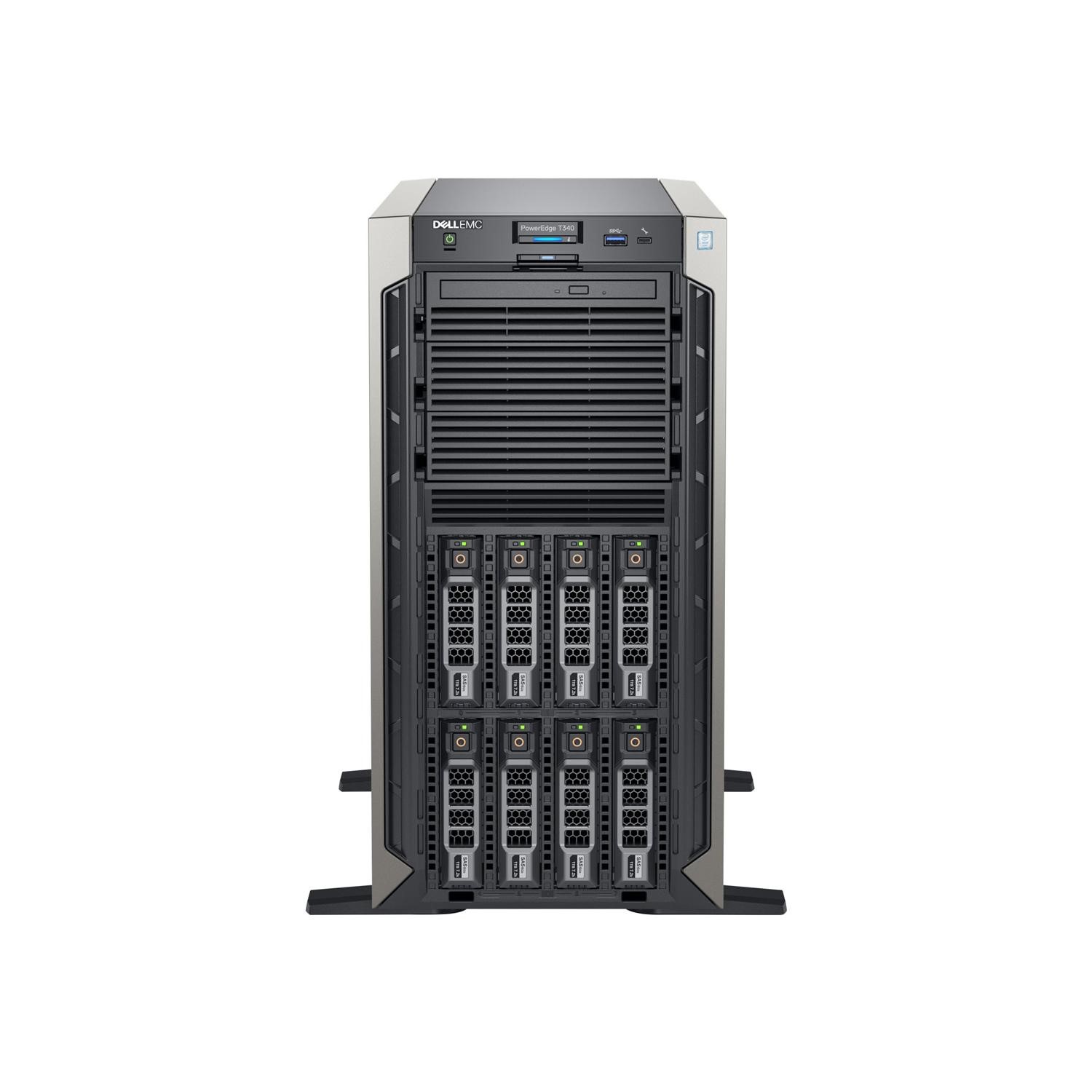 Dell EMC PowerEdge T340 Xeon E-2224G - 3.5GHz 16GB 1TB - Tower Server ...