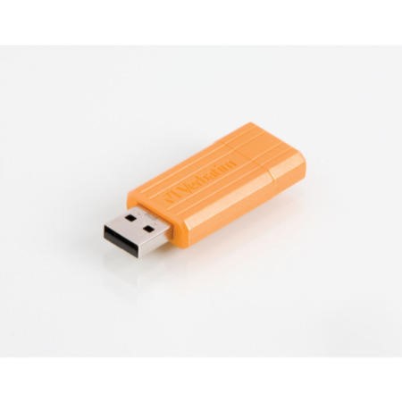 Verbatim 8GB 47389 PinStripe USB Memory Stick - Orange on Servers Direct