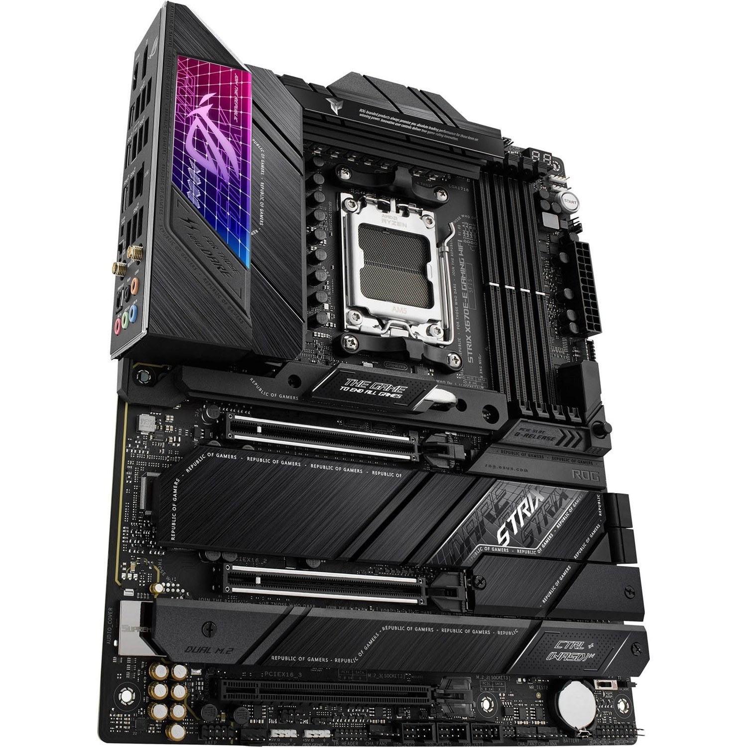 ASUS ROG STRIX X670E-E AMD X670 AM5 DDR5 Wi-Fi ATX Motherboard on ...